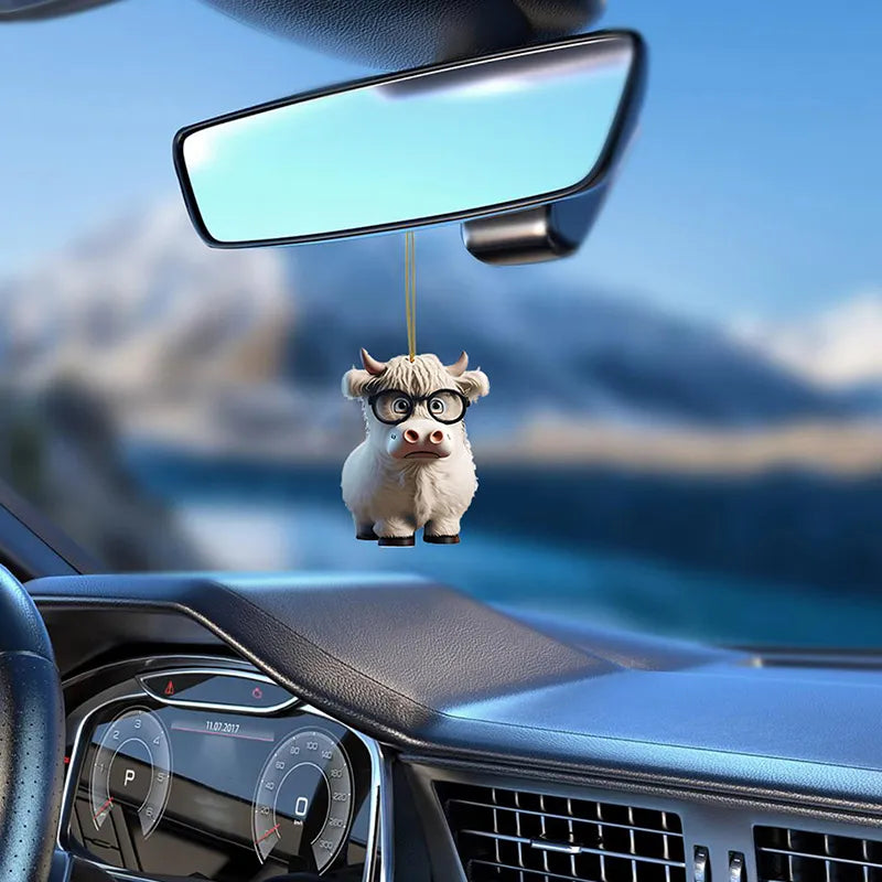 2d Cute Cartoon Cow Car Pendant Home Tree Decoration, Christmas Tree O ...